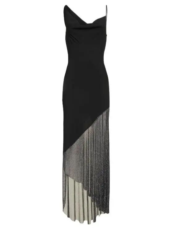 Giuseppe Di Morabito Embellished Crepe De Chine Midi Dress - Black