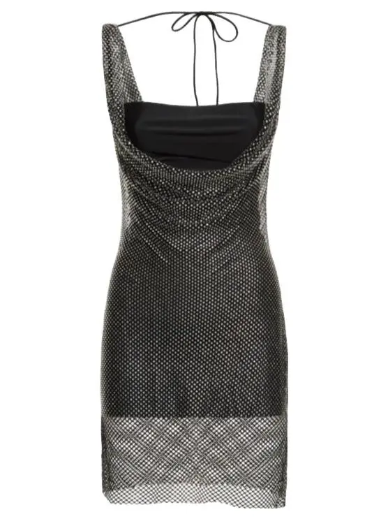 Giuseppe Di Morabito Embellished Mesh Mini Dress - Black