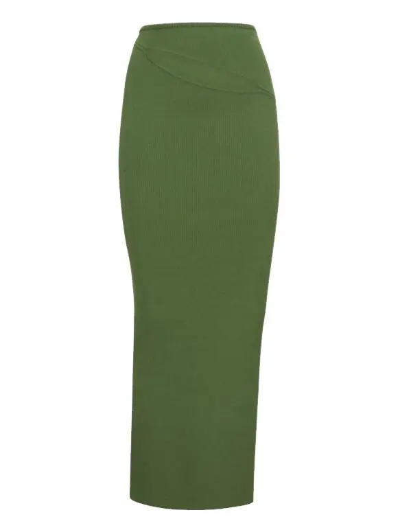 Christopher Esber Rib Cutout Long Skirt - Green