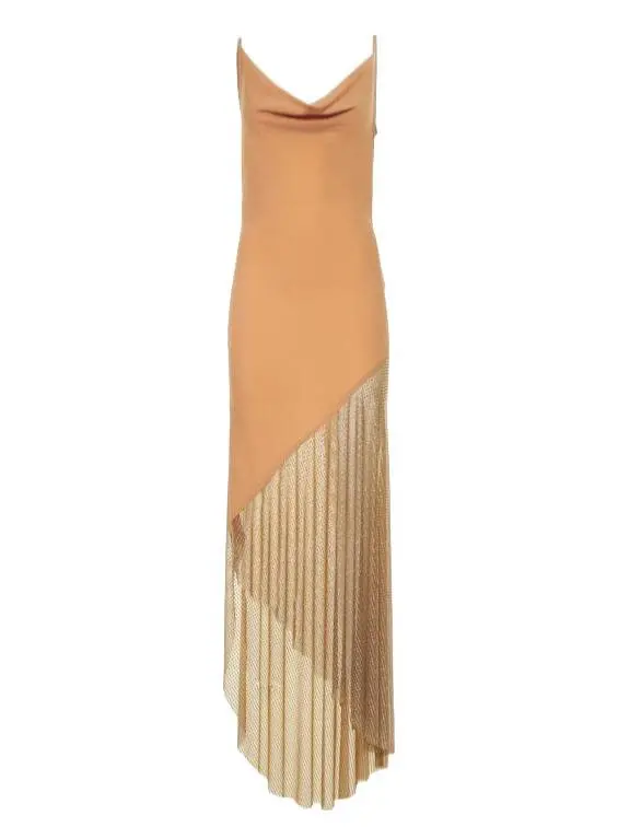 Giuseppe Di Morabito Embellished Crepe De Chine Midi Dress - Nude