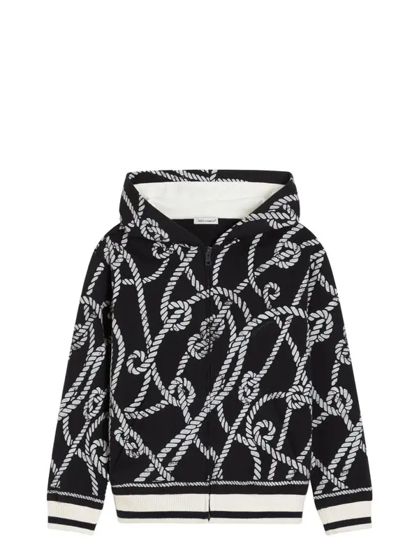 Dolce & Gabbana Cotton Sweatshirt With Marina-print - Blue