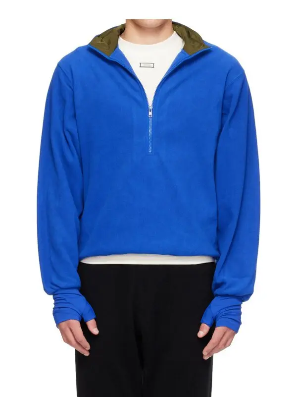 ENTIRE STUDIOS Half-zip Fleece Sweatshirt - Blue