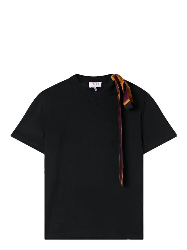 Emilio Pucci Scarf Detailed T-shirt - Black