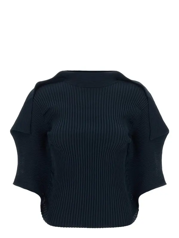 Issey Miyake Prance Pleated Sculptural Top - Blue