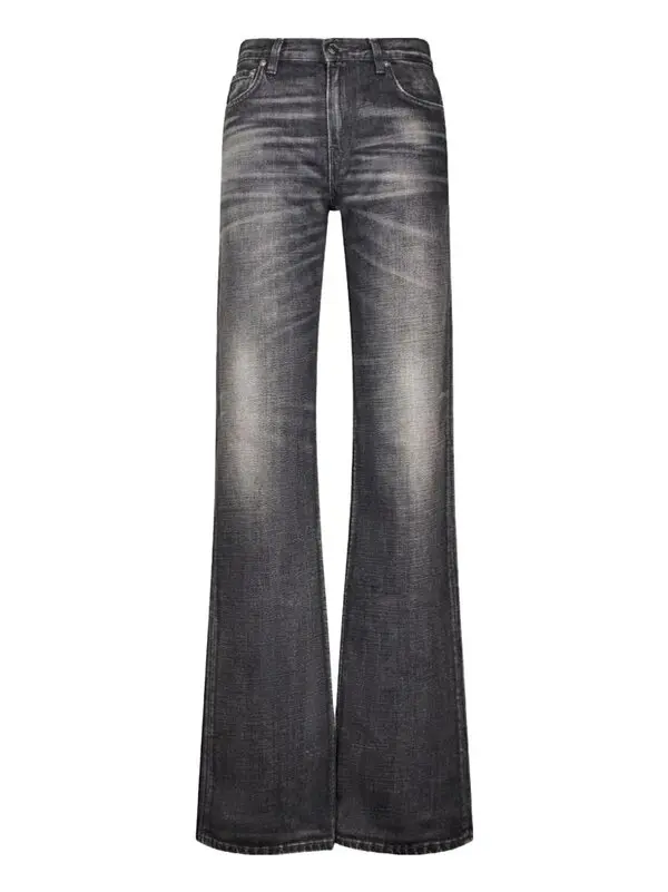 HAIKURE Logo Patch Straight-leg Jeans - Black