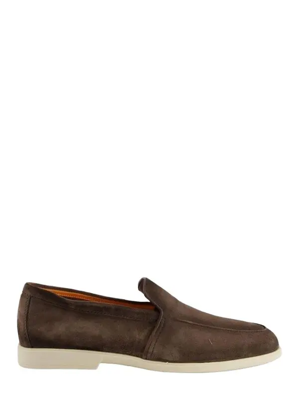 Santoni Malibu Almond Toe Loafers - Tan