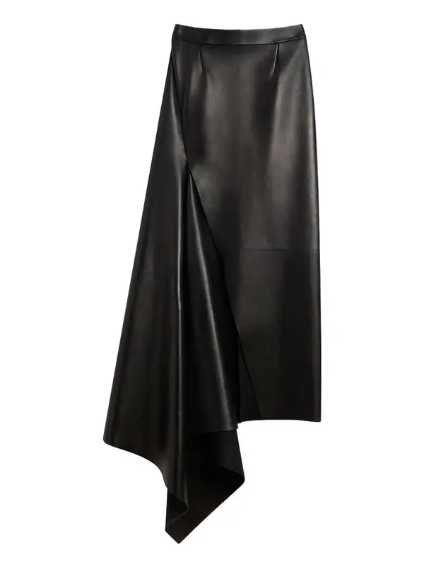 Givenchy Slashed Leather Long Skirt - No