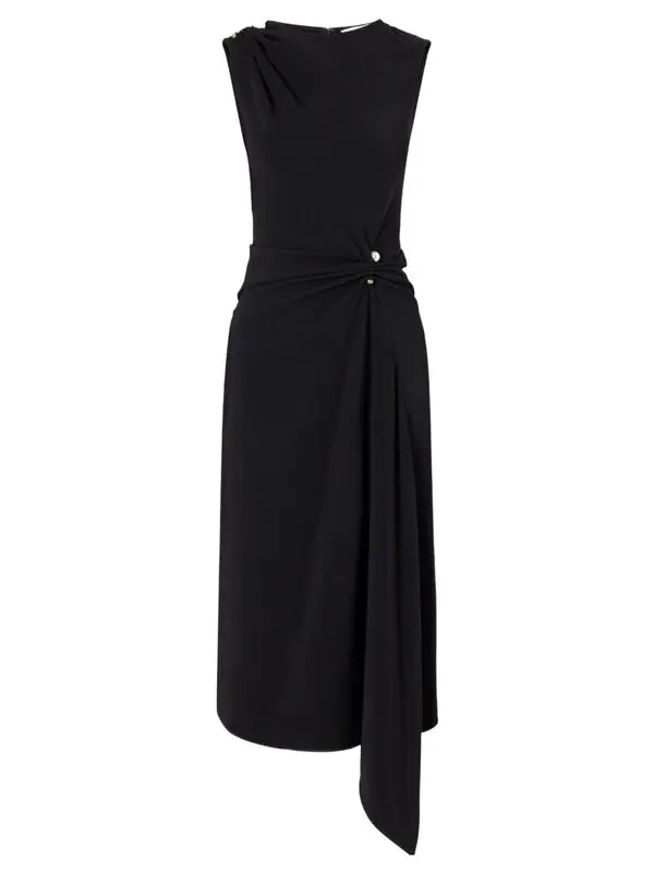 Veronica Beard Freja Draped Crepe-blend Midi Dress - Black