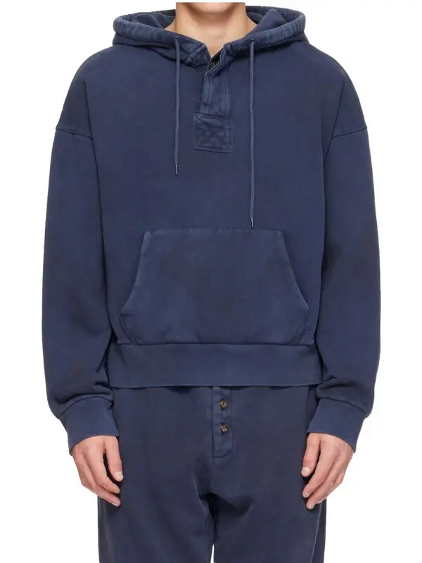 ENTIRE STUDIOS Distressed Hooded Sweatshirt - Navy Blue