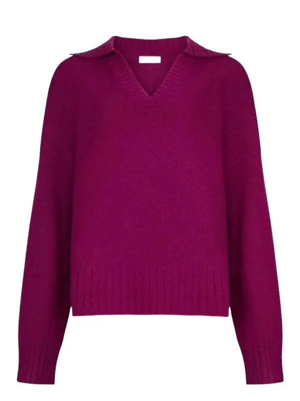 Liu Jo V-neck Collared Jumper - Purple