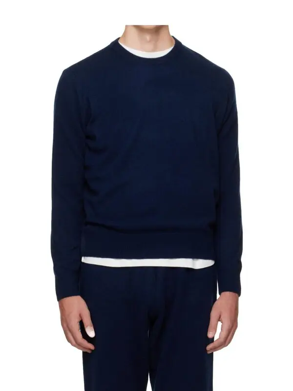 ENTIRE STUDIOS Crew Neck Knitted Sweater - Navy Blue