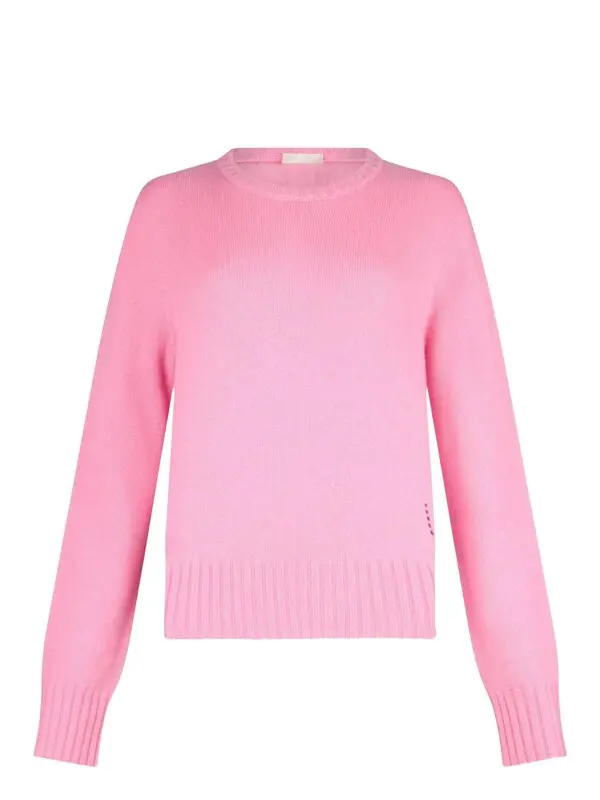 Liu Jo Ribbed Openwork Logo Sweater - Pink