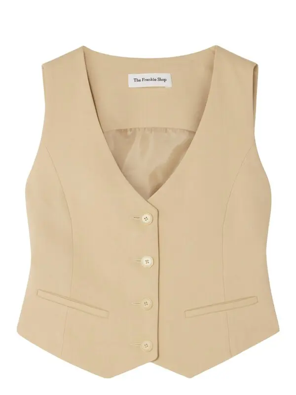 THE FRANKIE SHOP Roma Woven Vest - Beige