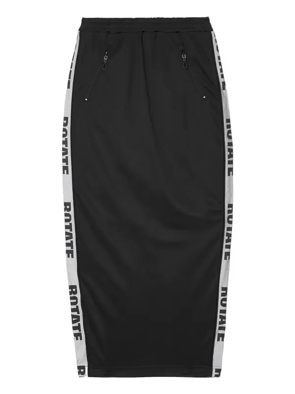 ROTATE BY BIRGER CHRISTENSEN Logo-tape Maxi Skirt - Black
