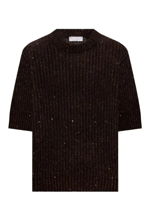 Brunello Cucinelli Short-sleeved Knit Top - Brown