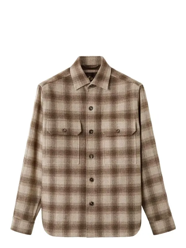 Loro Piana Ambrose Overshirt - Brown Shadow Check