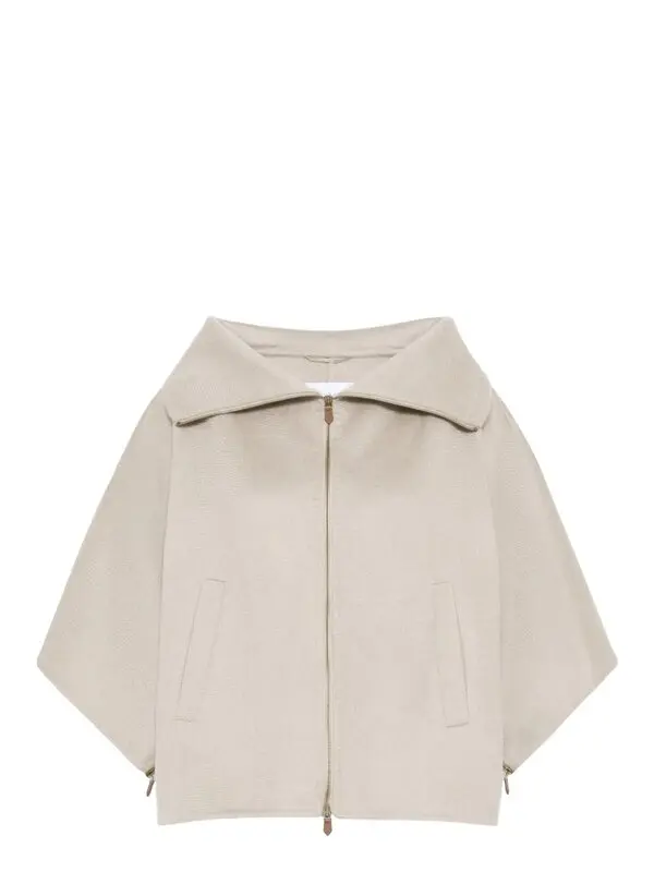 Max Mara Double Cashmere Cropped Coat - Sand