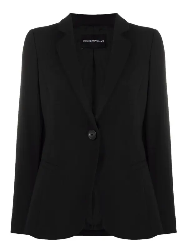 Emporio Armani Notched-lapel Single-breasted Blazer - Black
