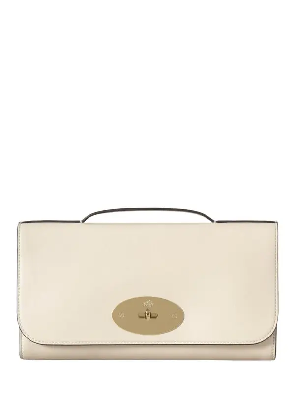 Mulberry Twist Block Foldover Top Clutch Bag - Eggshell Cream