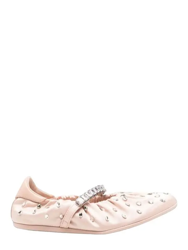 JIMMY CHOO Jade Embellished Ballet Flats - Nude