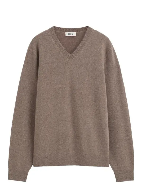 Cos Cashmere V-neck Sweater - Brown