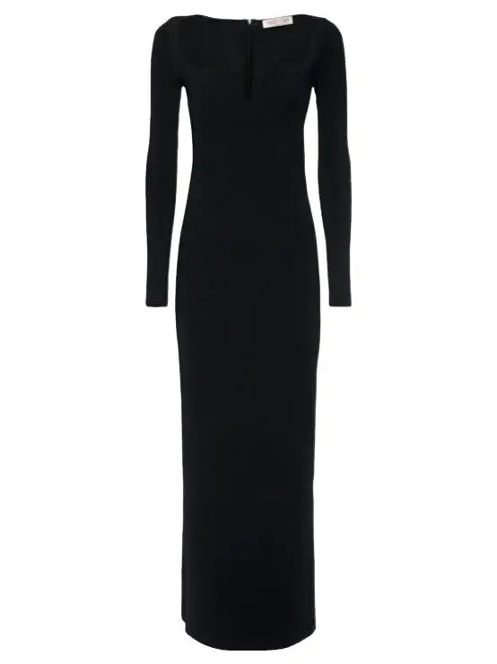 Valentino Garavani Stretch Viscose Knit Long Dress - Black