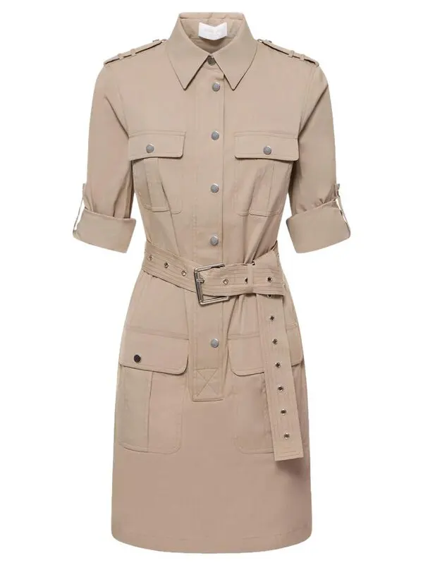 Michael Kors Belted Tooling Mini Dress - Nude