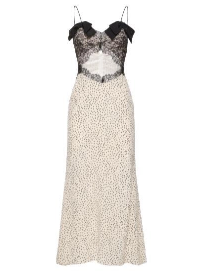 Alessandra Rich Printed Lace Dress - Nude