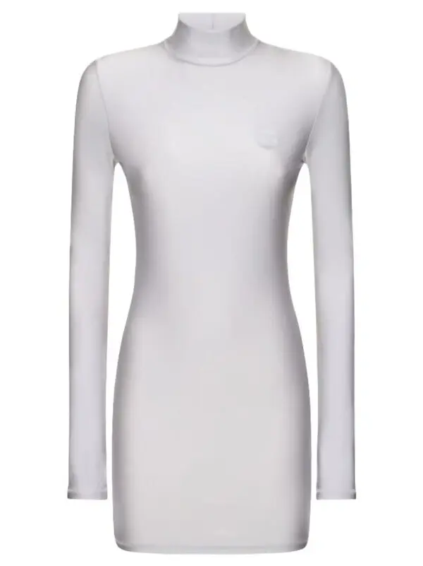 Coperni High-necked Long-sleeved Mini Dress - White