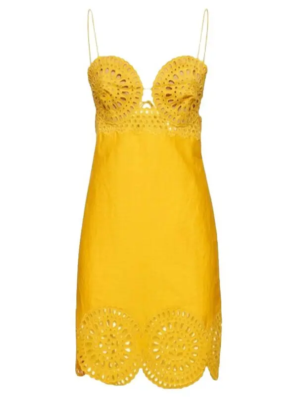Stella McCartney Embroidery Mini Dress - Yellow