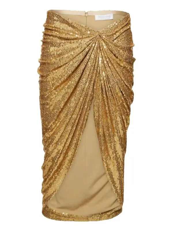 Michael Kors Sequin-wrapped Mid-length Skirt - Brown