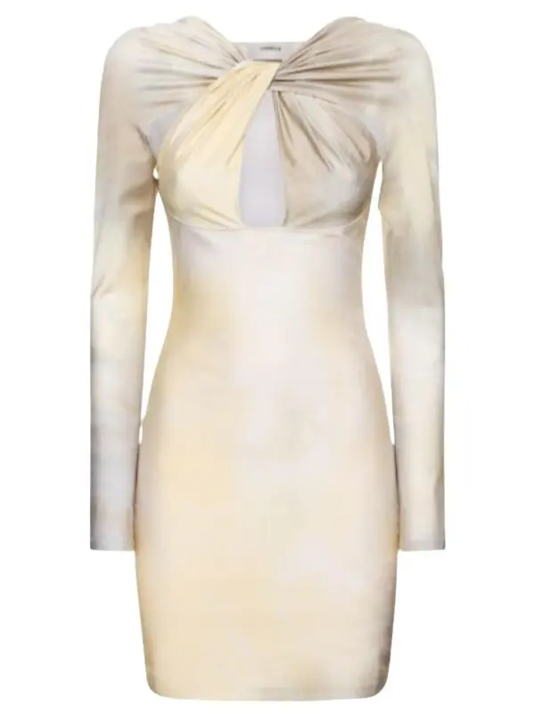 Coperni Hollowed-out Jersey Mini Dress - Nude