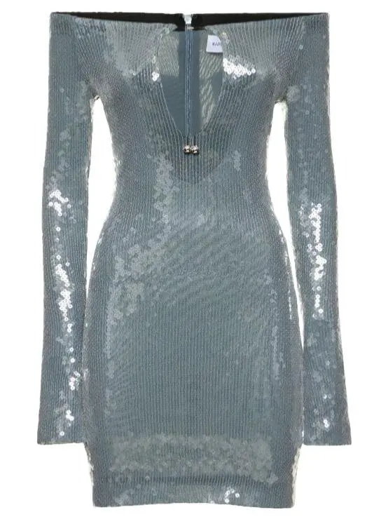 16Arlington Sequined Tie-up Dress - Gray