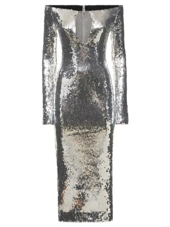 16Arlington Sequined Tie-up Dress - Gray