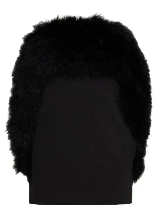 16Arlington Feather-trimmed Dress - Black