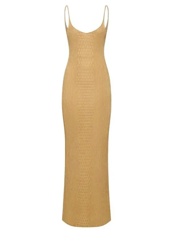NILI LOTAN Lulux Knitted Dress - Nude