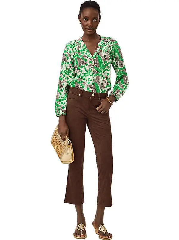 Lilly Pulitzer® 28" Annet Crop Flare Knit Microsuede Pant - Coco Beach