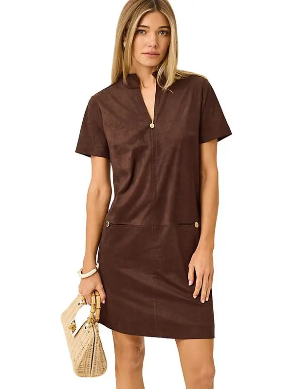 Lilly Pulitzer® Short Sleeve Knit Microsuede Rosee Dress - Coco Beach