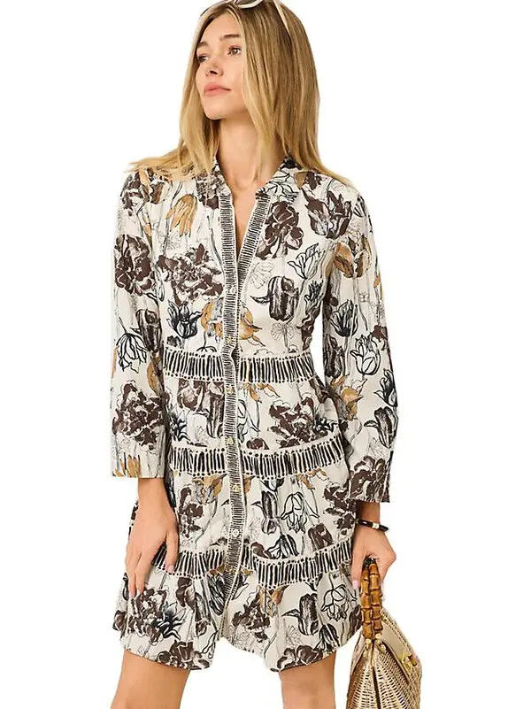 Lilly Pulitzer® Angie Shirtdress In Swing Fit, Tiered - Coconut
