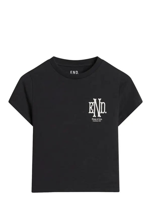 END. Monogram Baby T-shirt - Cinder Black