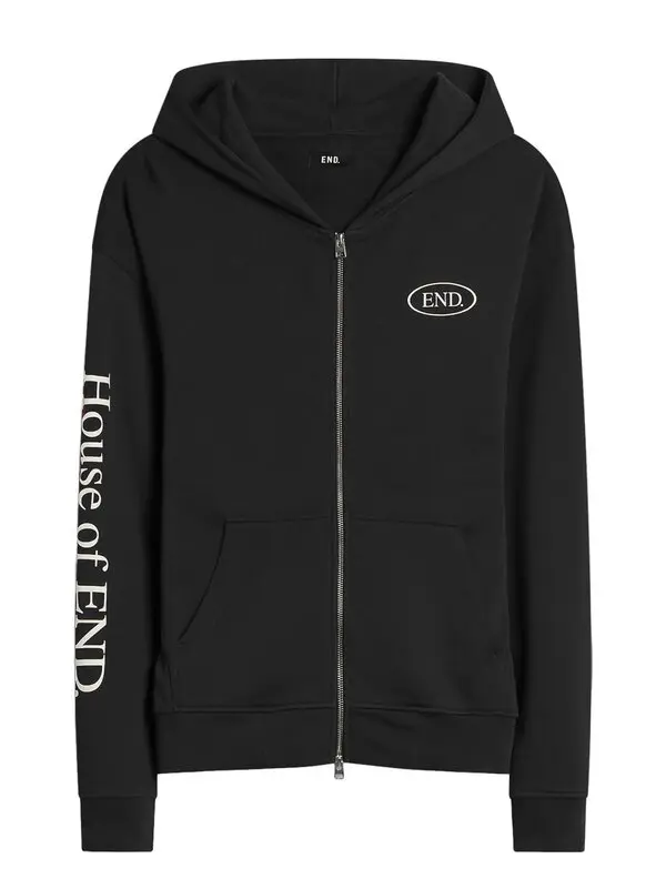 END. Underline Zip Hoodie - Cinder Black