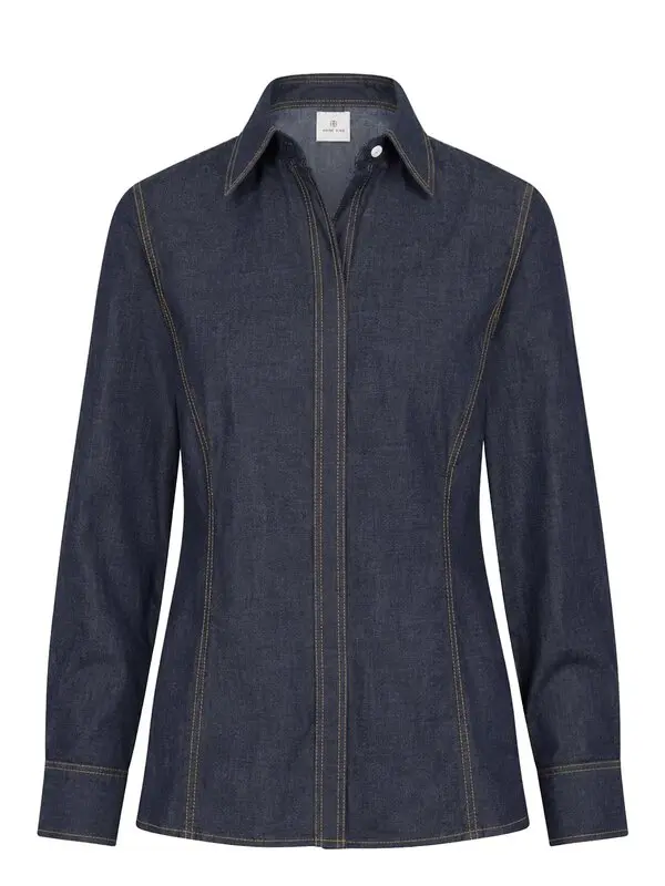 GUNDA HAFNER LTD Dark Denim Fitted Shirt - Blue