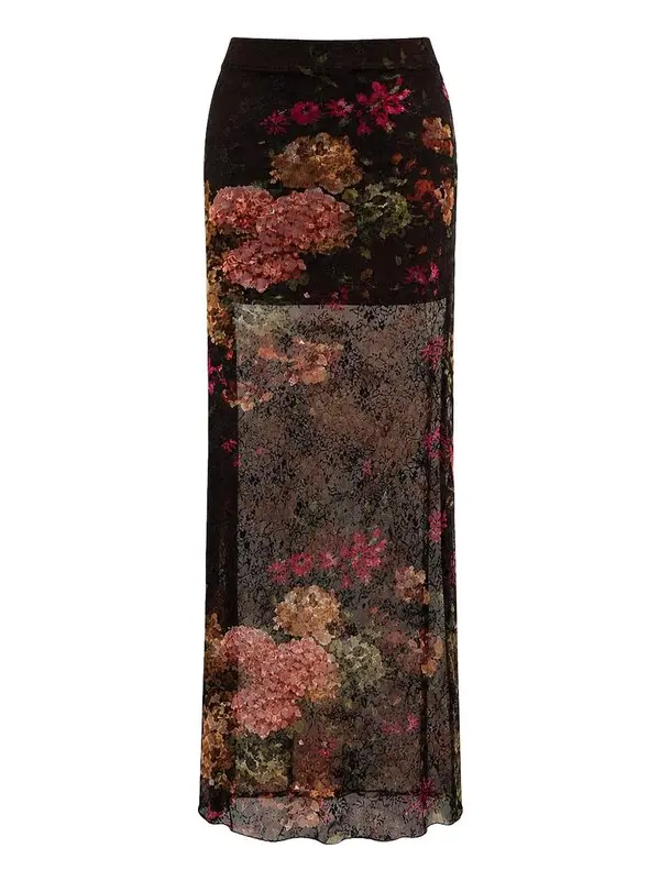 NO'DESIGN Mirelle Sheer Maxi Skirt - Brown