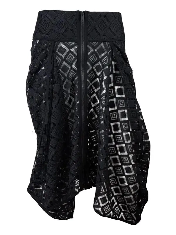 SNIDER Diamond Lace Skirt - Black