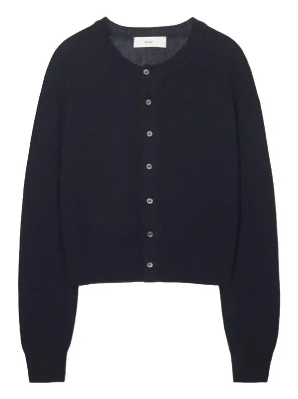 DUNST Crewneck Button-up Cardigan - Black