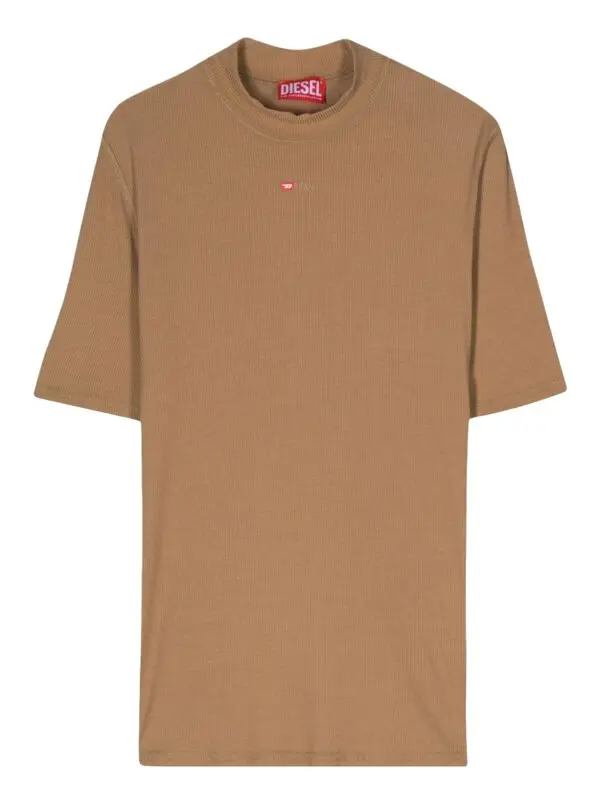 DIESEL® Logo-embroidered T-shirt - Brown