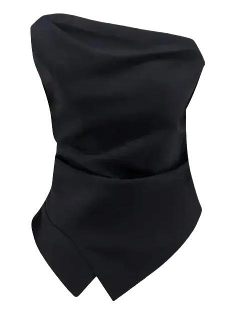 RÓHE Asymmetric Viscose-blend Top - Black