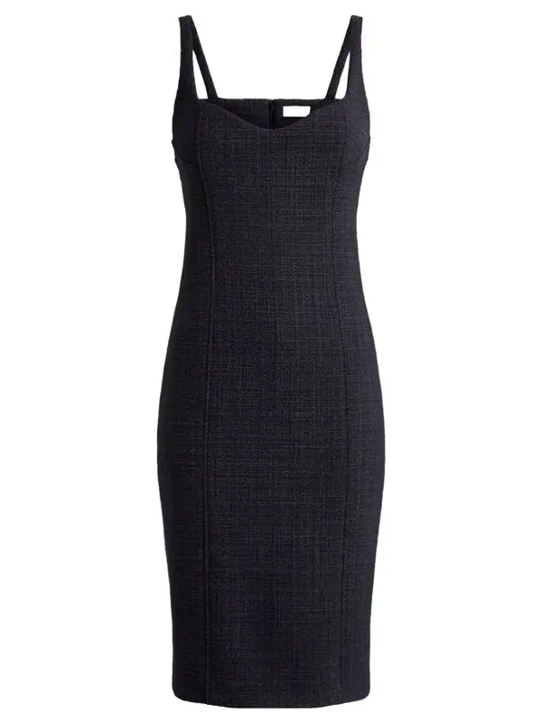 Balmain Tweed Dress With Spaghetti Straps - Blue