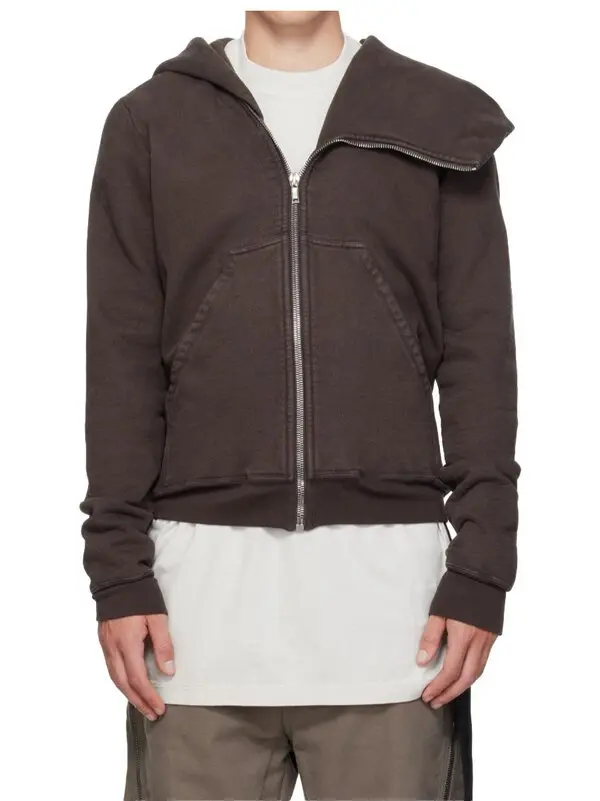Rick Owens Zip-up Hoodie - Dark Gray