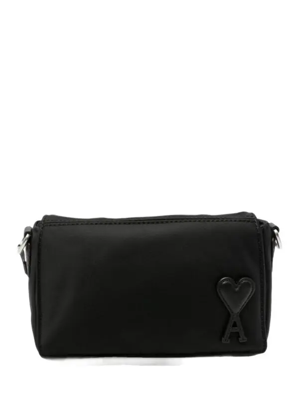 AMI Paris Logo Shoulder Bag - Black